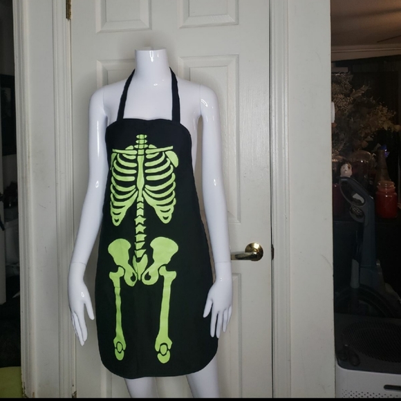 Accessories | Skeleton Apron Black Neon Green Goth Glows | Poshmark